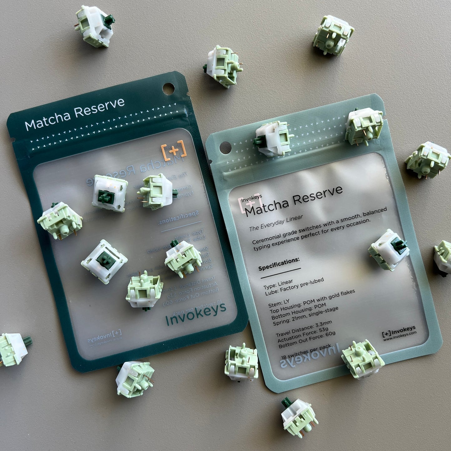 Invokeys Matcha Latte V2 リニア スイッチ (手動潤滑) – Keebz N Cables