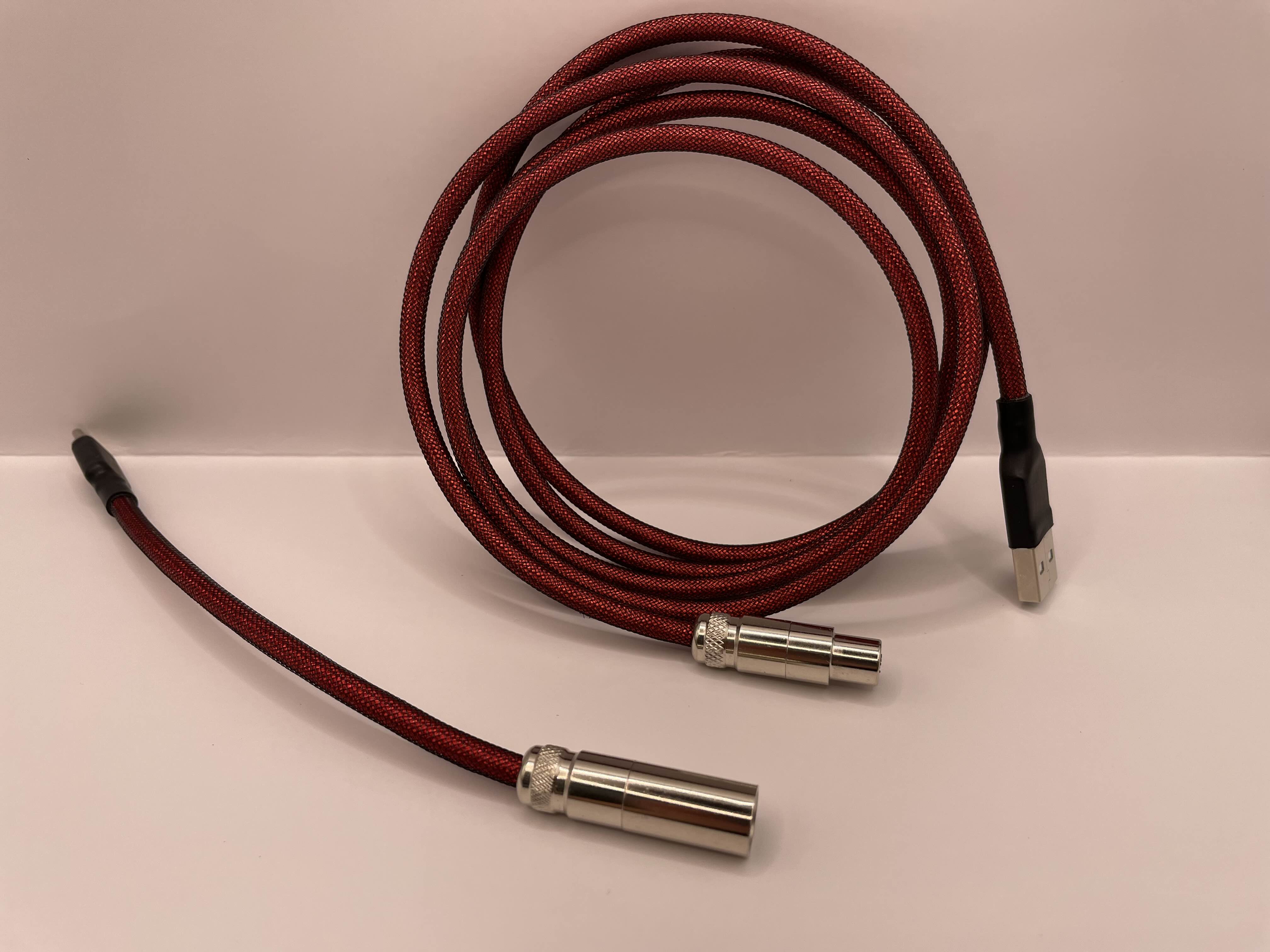 Red Silver Mechanical Keyboard Straight XLR Cable – Keebz N Cables